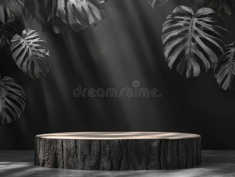 Tropical Leaves and Sunlight Complement a Wooden Platform that Features ...