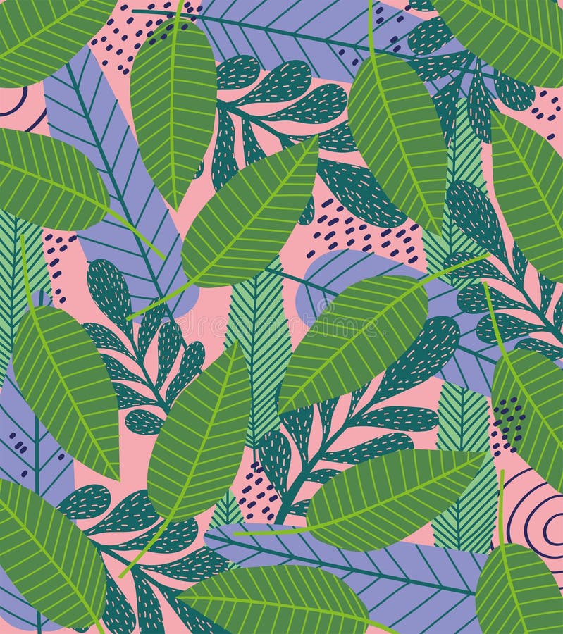 Tropical Leaves Texture Exotic Ecology Natural Background Stock Vector ...