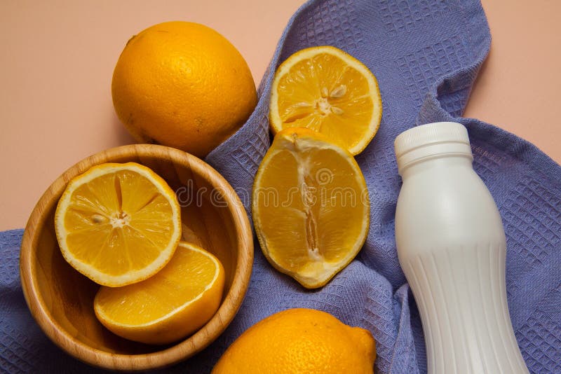 Tropical Lemons on Pink Background Stock Photo - Image of fresh, eating ...
