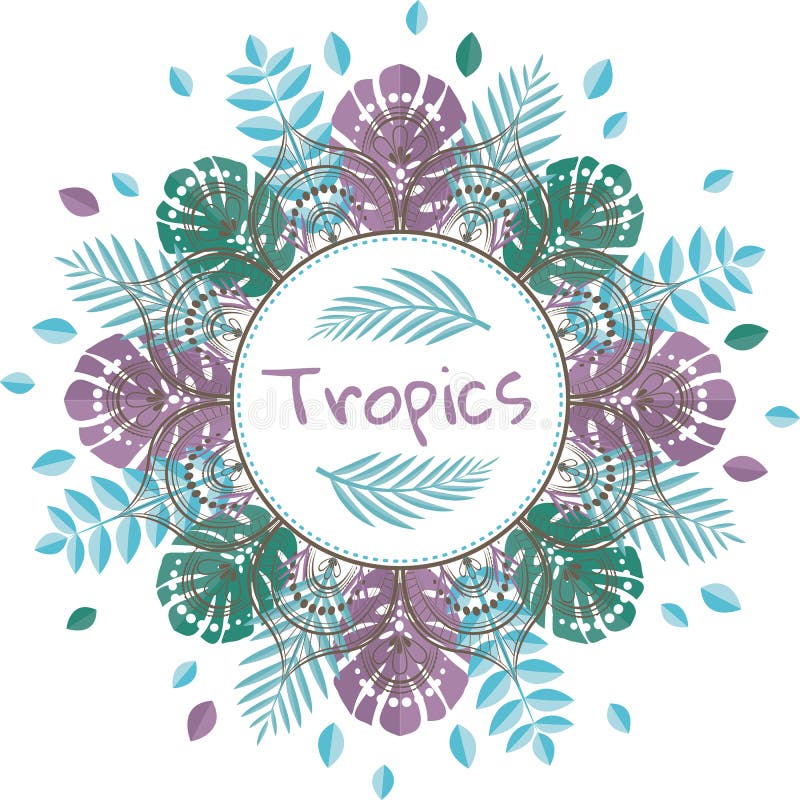 Tropical mandala stock vector. Illustration of flowers - 53428193