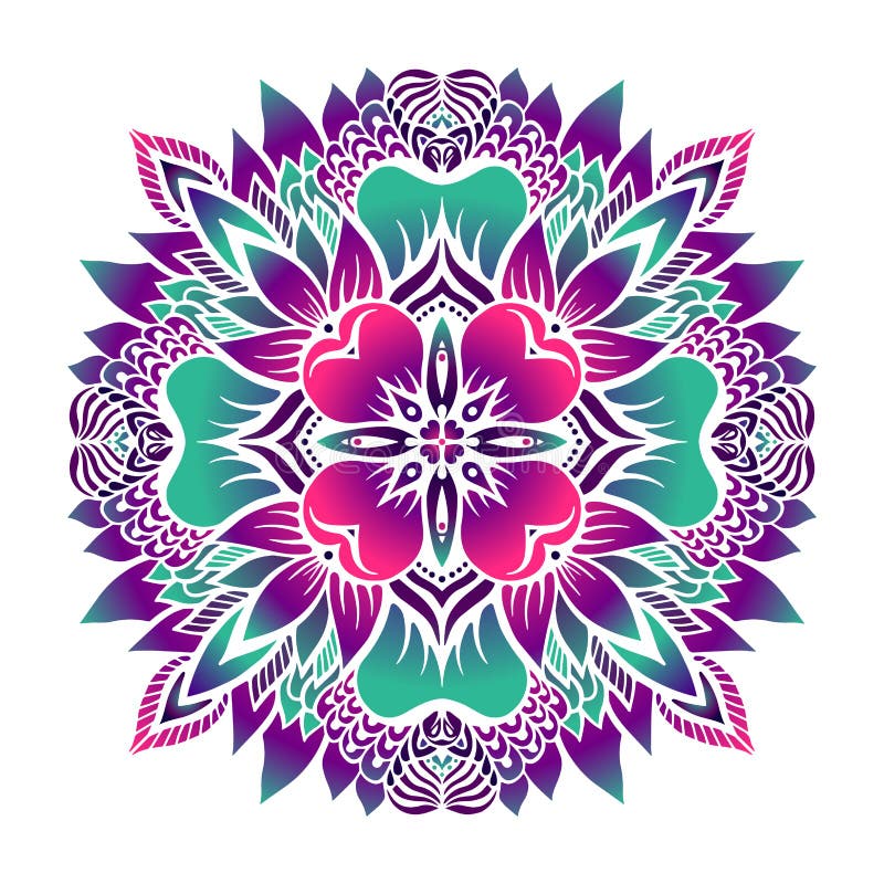 Tropical mandala stock vector. Illustration of flowers - 53428193