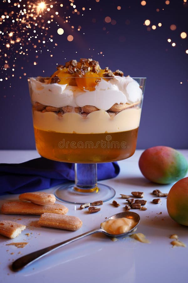 Tropical Mango Trifle Layered Dessert Stock Image - Image of creamy ...