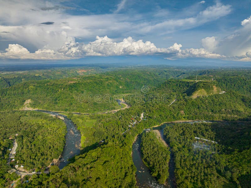 Tropical Mountain with River in the Philippines. Stock Photo - Image of ...