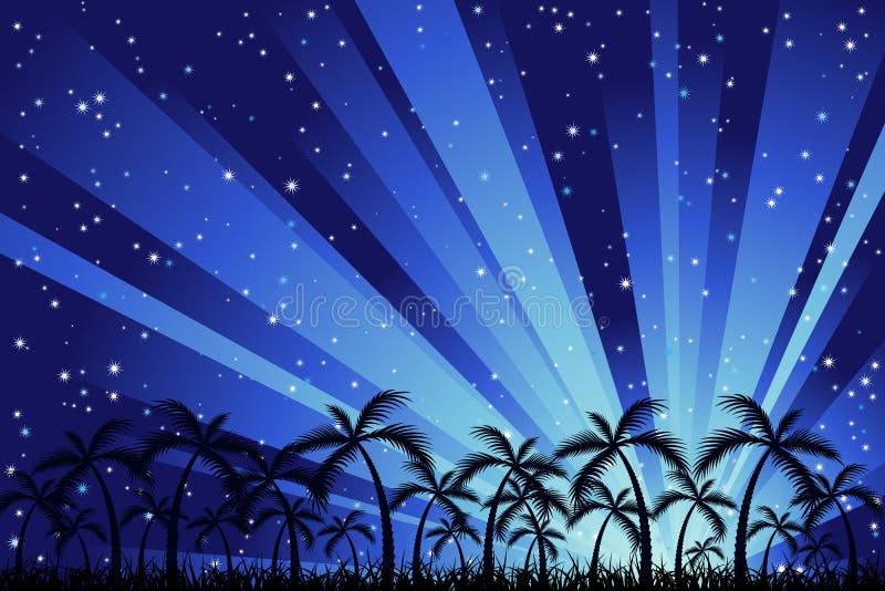 Tropical Night stock vector. Illustration of tropic, nature - 12861575