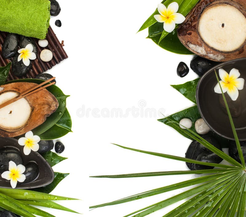 Tropical Objects for Spa Therapy Massage Top View Stock Photo - Image ...