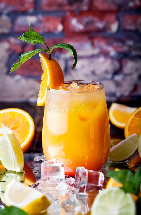 Refreshing Mango Drink Ice Cubes Tropical Beach Stock Photos - Free ...