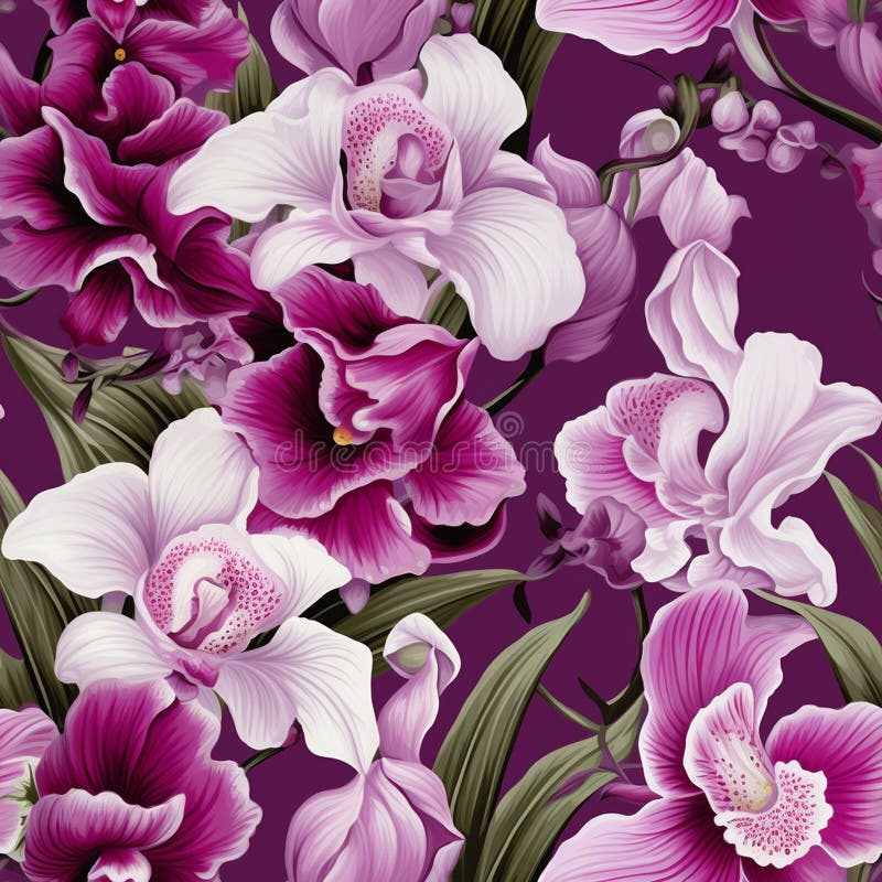 Tropical Orchid Pattern for a Beachy Feel Stock Illustration ...