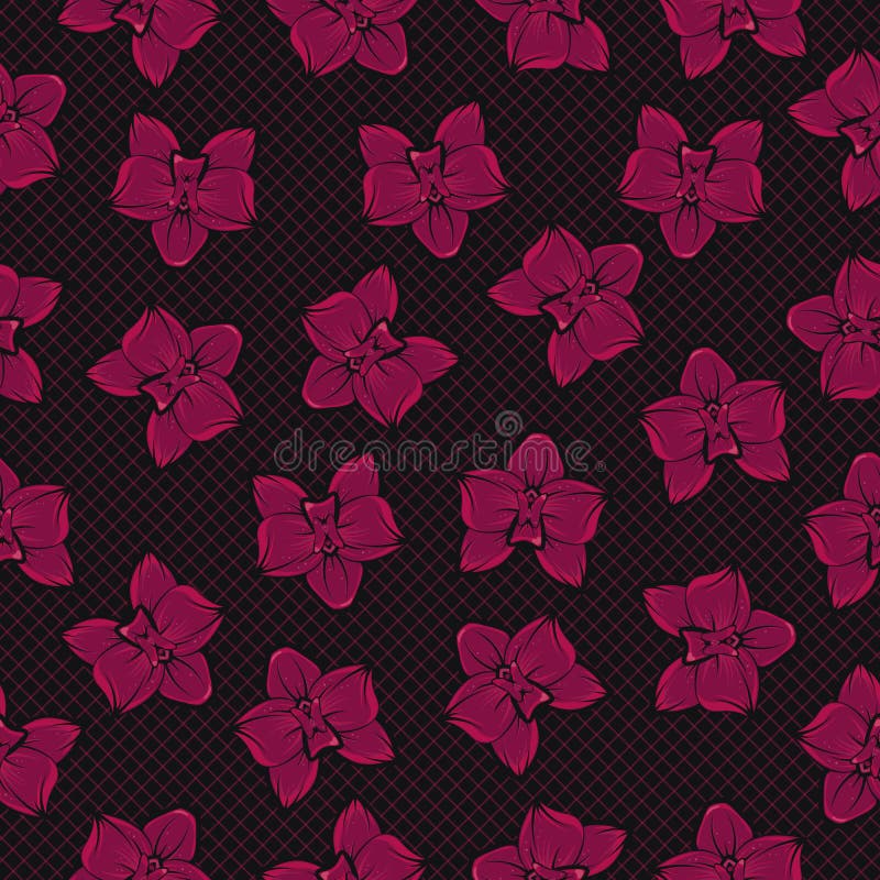 Tropical Orchid Pattern Illustration Stock Illustration - Illustration ...