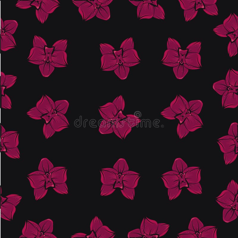 Tropical Orchid Pattern Vector Illustration Stock Vector - Illustration ...