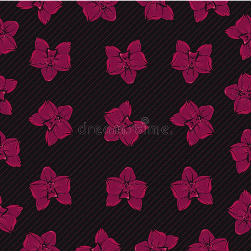 Tropical Orchid Pattern Vector Illustration Stock Vector - Illustration ...