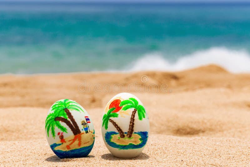 Tropical Painted Easter Eggs Stock Image - Image of solar, sunglasses ...