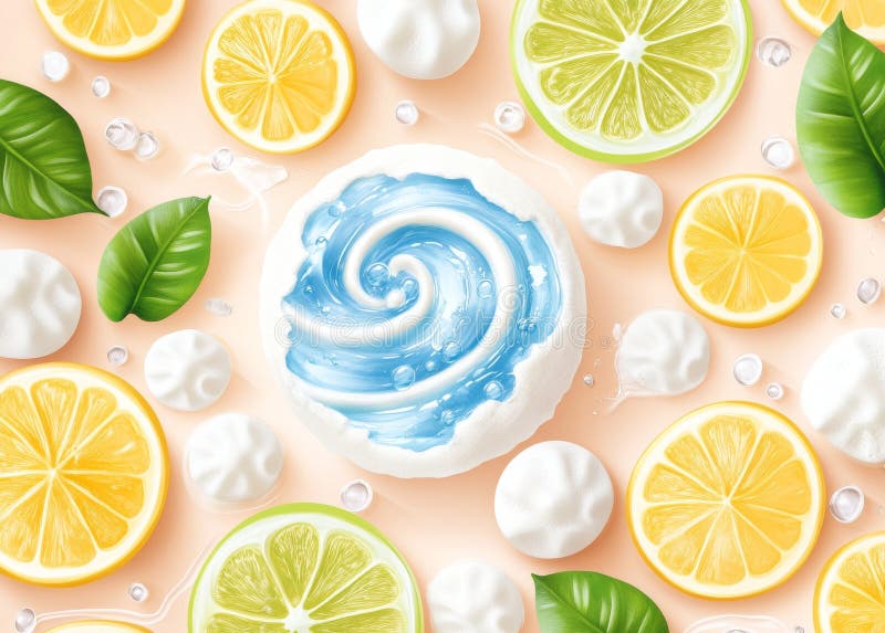 Tropical Palm Leaf and Gentle Blue Wave on a Pink Background Stock ...