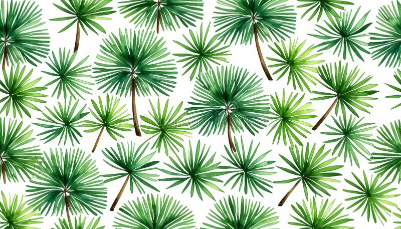 Tropical Palm Leaf Pattern with Vibrant Green Botanical Design Stock ...