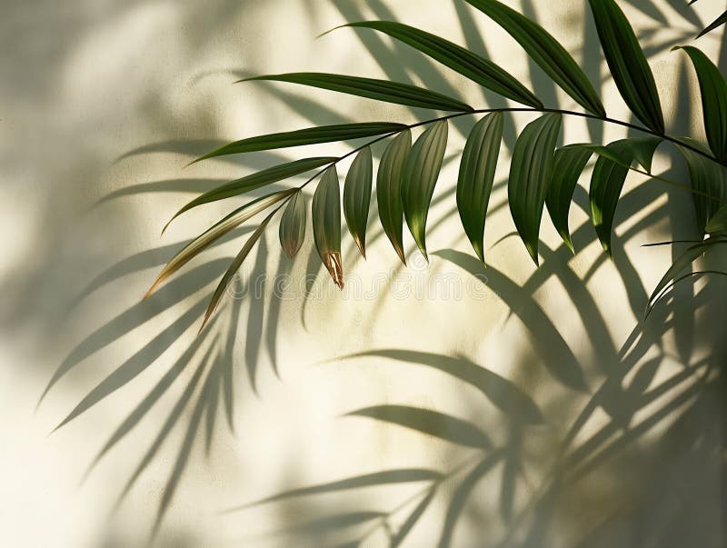 Tropical Palm Leaf Shadow on Wall Stock Image - Image of botanical ...