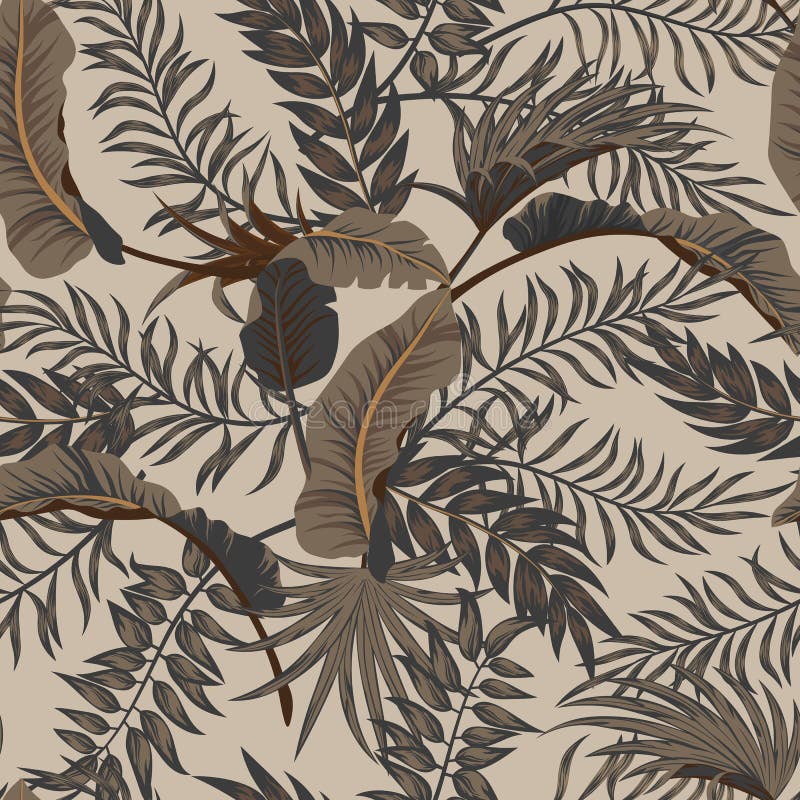 Tropical Palm Leaves, Jungle Leaves Seamless Vector Floral Pattern ...