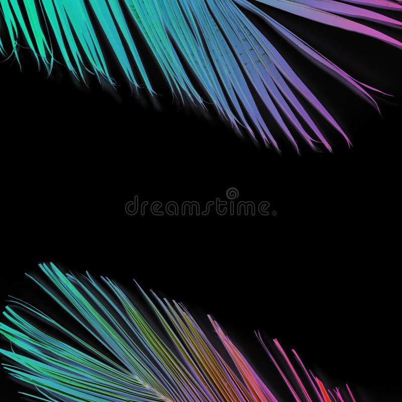 Tropical Palm Leaves in Vibrant Gradient Neon Colors. Stock Photo ... Tropical Palm Leaves in Vibrant Gradient Neon Colors. Stock Photo ...
