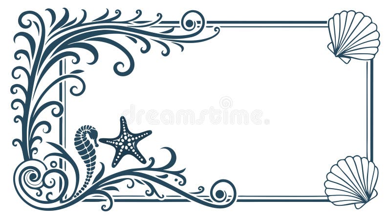 Tropical Palm & Seashell Frame: Exotic Island Border, Vector Design ...