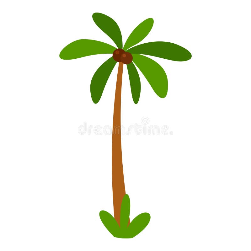 Tropical Palm Tree Icon, Flat Style Stock Vector - Illustration of ...