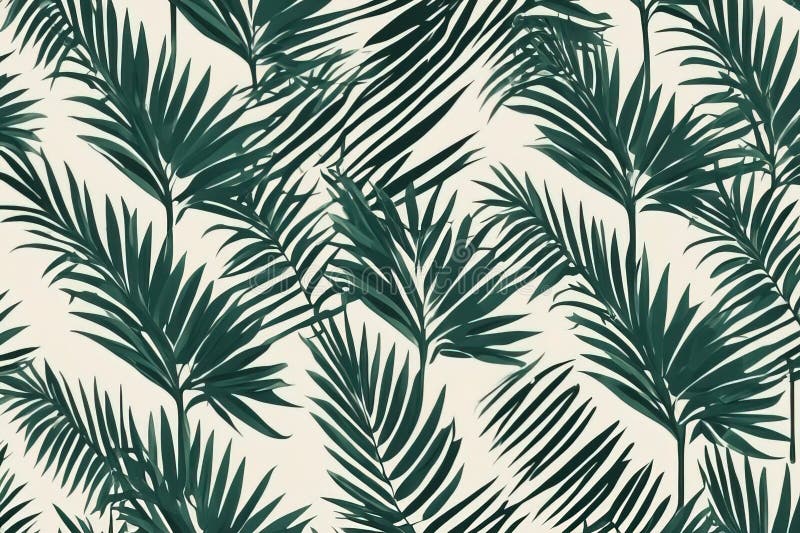 Tropical Palm Tree Leaves Pattern. Vector Stock Illustration ...