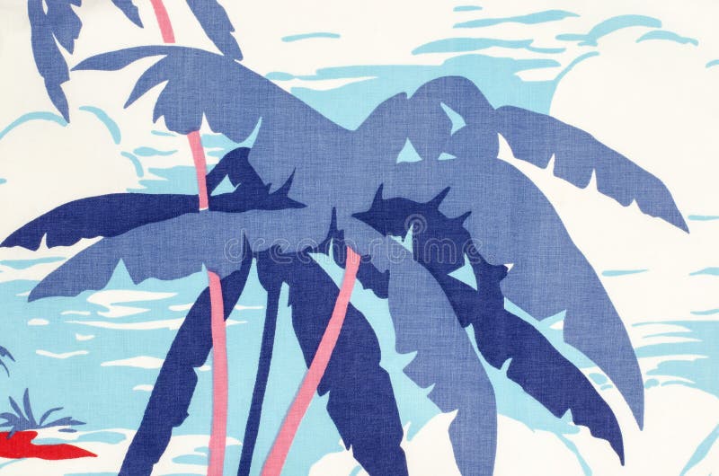 Tropical Palm Tree Pattern on Fabric. Stock Illustration - Illustration ...