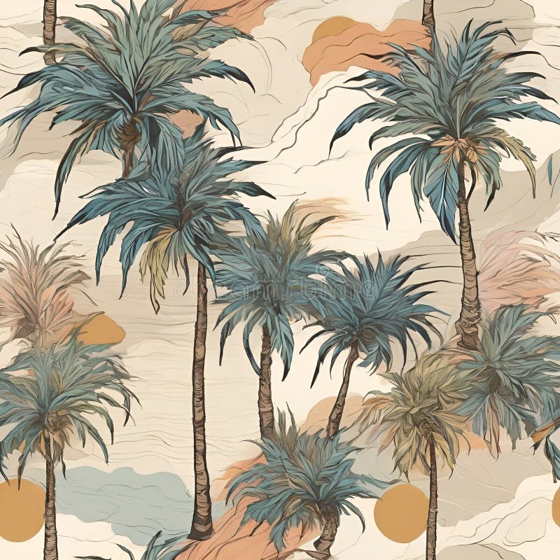 Tropical Palm Tree Seamless Pattern - Dive into Relaxation with a ...