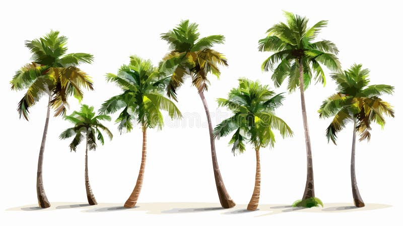 Tropical Palm Tree Vector Graphics on White Background Stock Vector ...