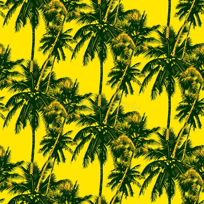 Tropical palms pattern stock illustration. Illustration of design ...