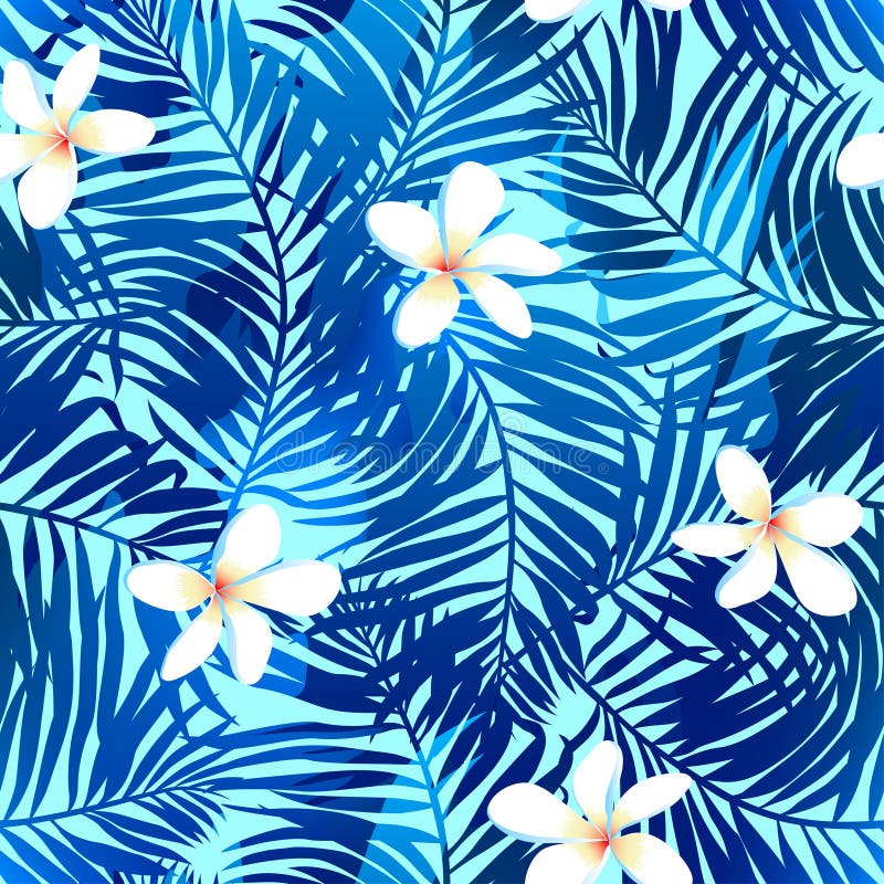 Tropical Palms Seamless Pattern in Colours Stock Vector - Illustration ...