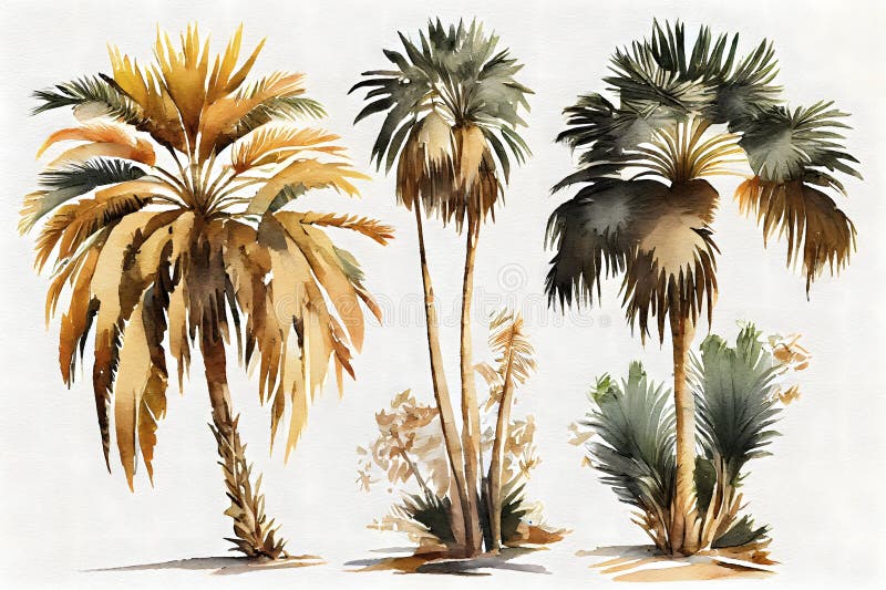 Tropical Paradise: Beautiful Palm Trees on White Background for Posters ...