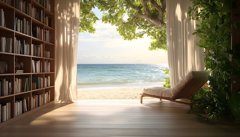 Tropical Paradise with a Reading Nook Overlooking the Beach and ...