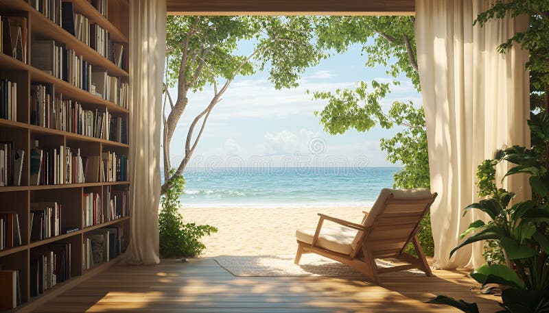 Tropical Paradise with a Reading Nook Overlooking the Beach and ...