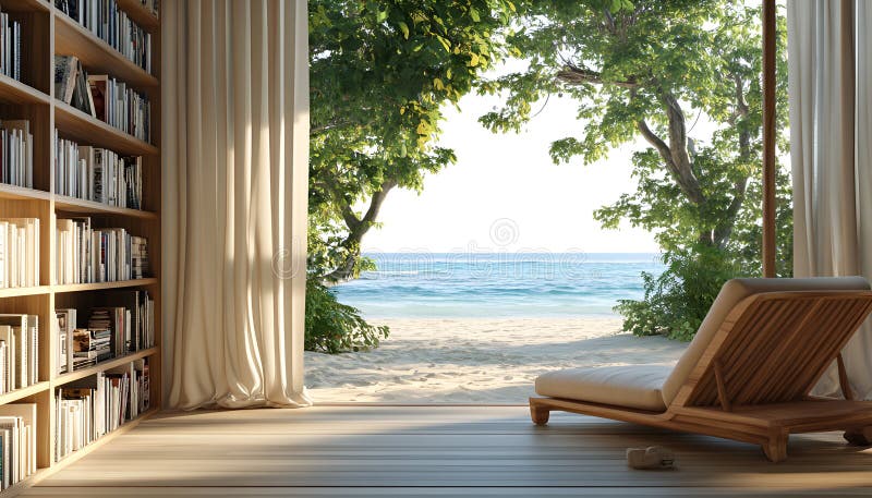 Tropical Paradise with a Reading Nook Overlooking the Beach and ...