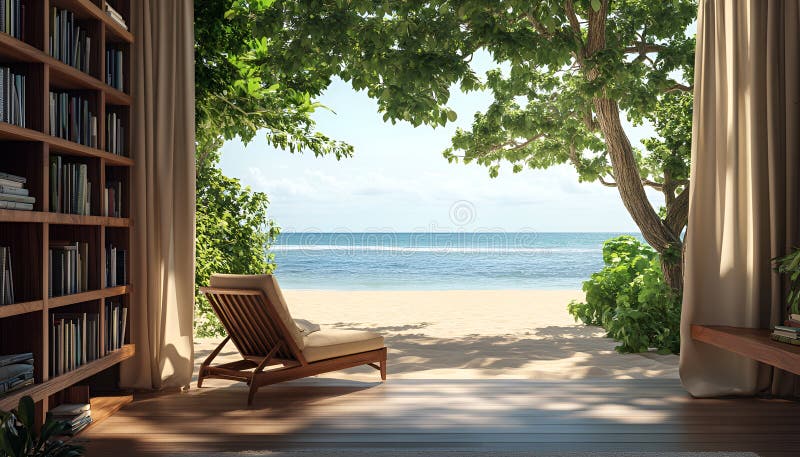 Tropical Paradise with a Reading Nook Overlooking the Beach and ...