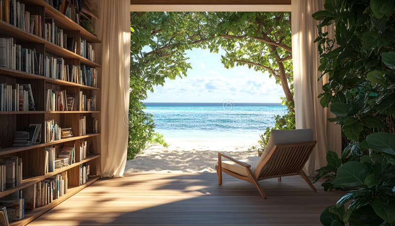 Tropical Paradise with a Reading Nook Overlooking the Beach and ...
