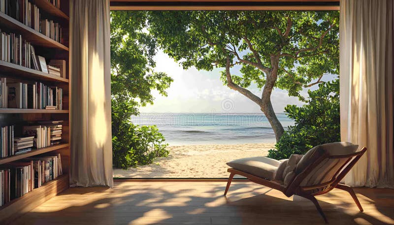 Tropical Paradise with a Reading Nook Overlooking the Beach and ...