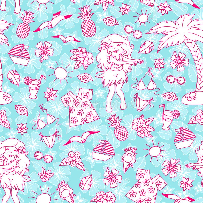 Tropical seamless pattern stock vector. Illustration of dancer - 121103715