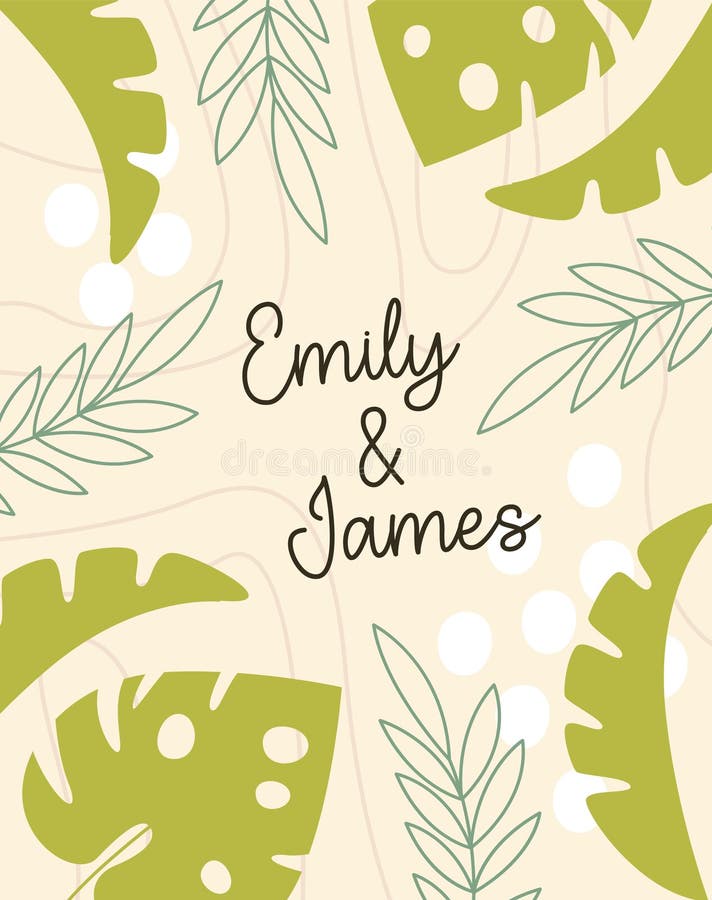 Tropical Pattern Wedding Card Stock Vector - Illustration of decoration ...