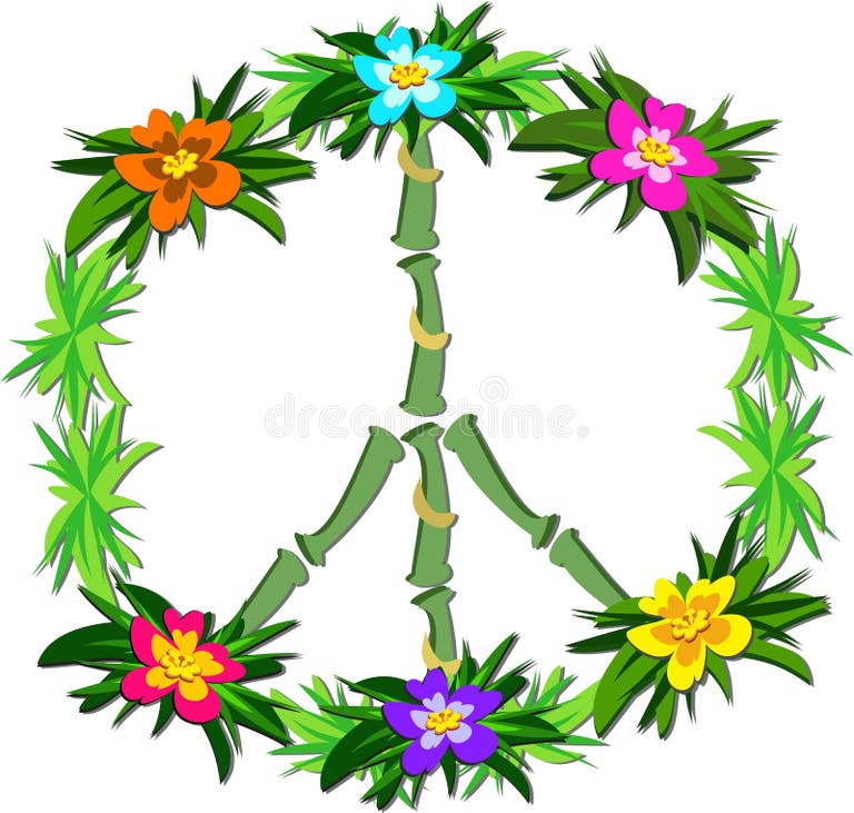 Tropical Peace Sign stock vector. Illustration of message - 16058427