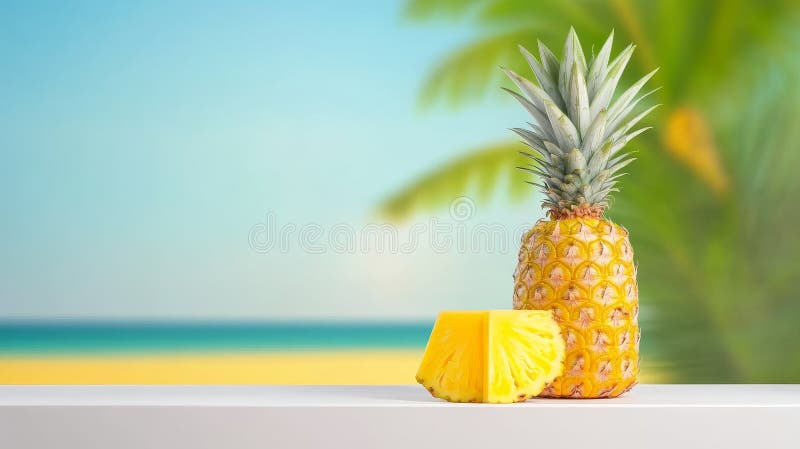 Tropical Pineapple Beach Delight Summer Vacation Refreshment Juicy ...