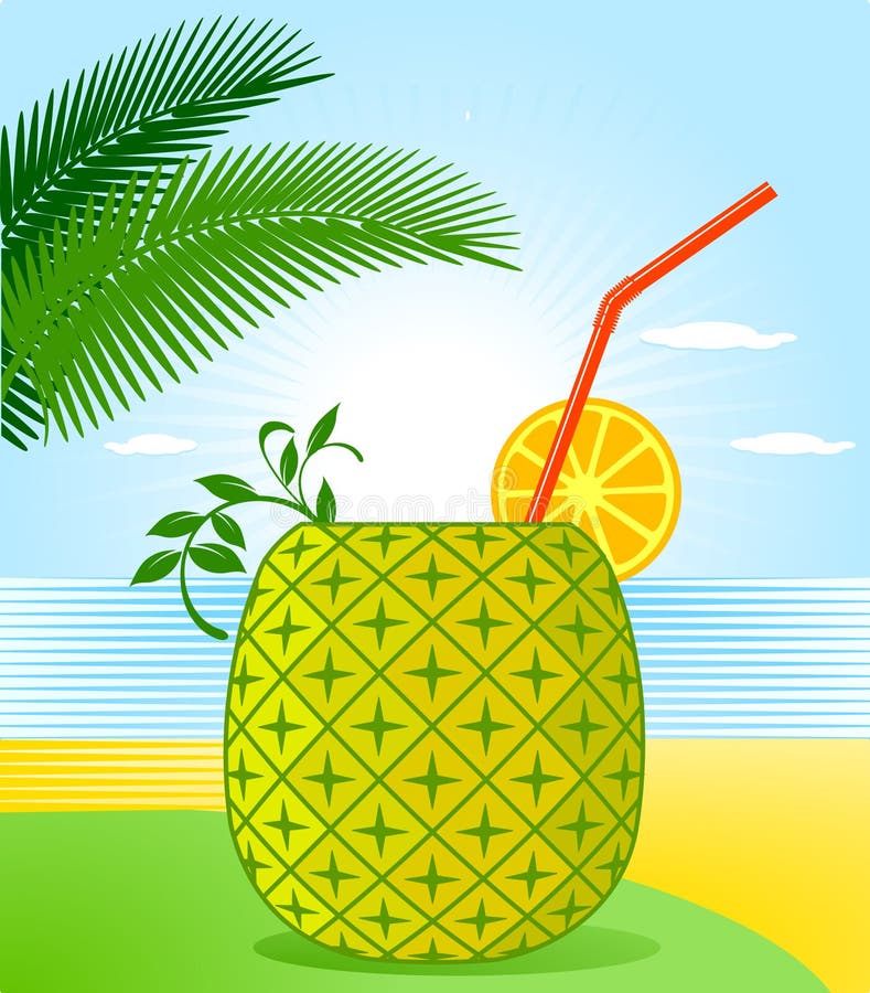 Pineapple cocktail stock vector. Illustration of holiday - 118718902