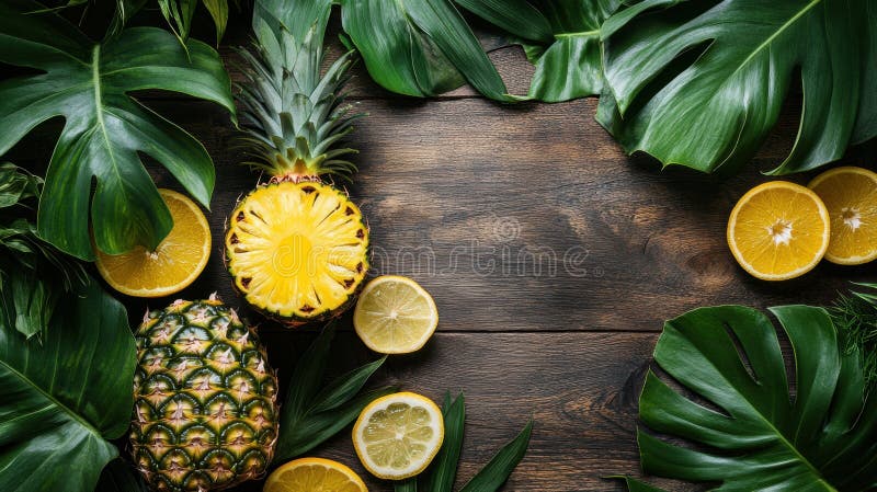 Tropical Pineapple Drink, Tropical Drink in a Pineapple Shell, on a ...