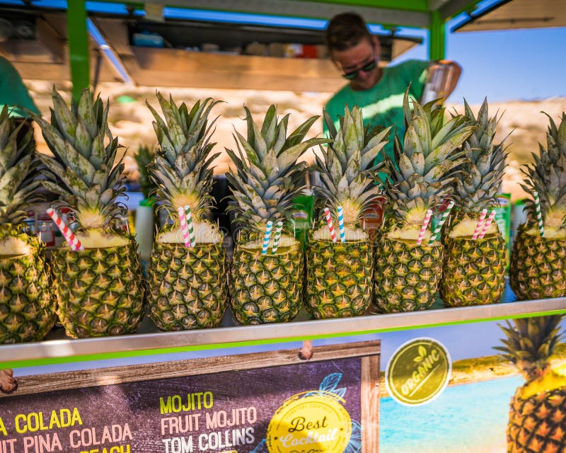 Tropical Pineapple Drinks Stand Selling Island Vacation Beverages ...