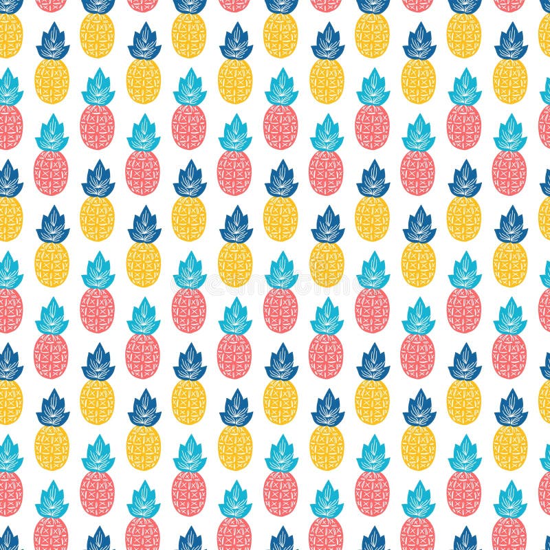Tropical Pineapple Pop Fruit Party Vector Pattern Stock Vector ...
