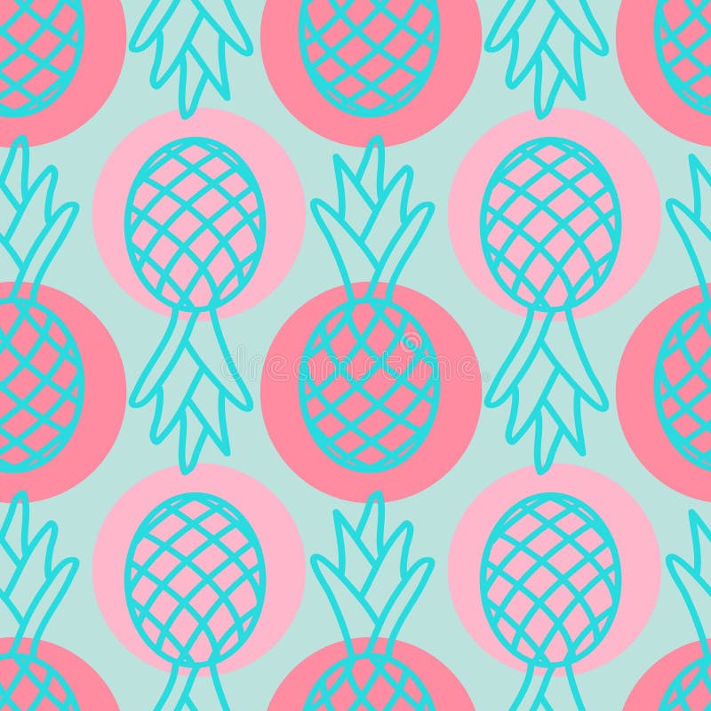 Pink Pineapple Background Repeating Pattern Stock Illustrations – 83 ...