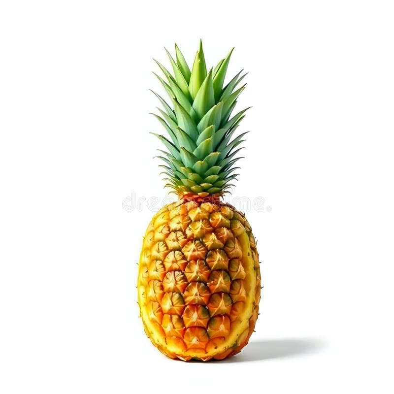 Tropical Pineapple with Vibrant Green Crown Stock Image - Image of ...