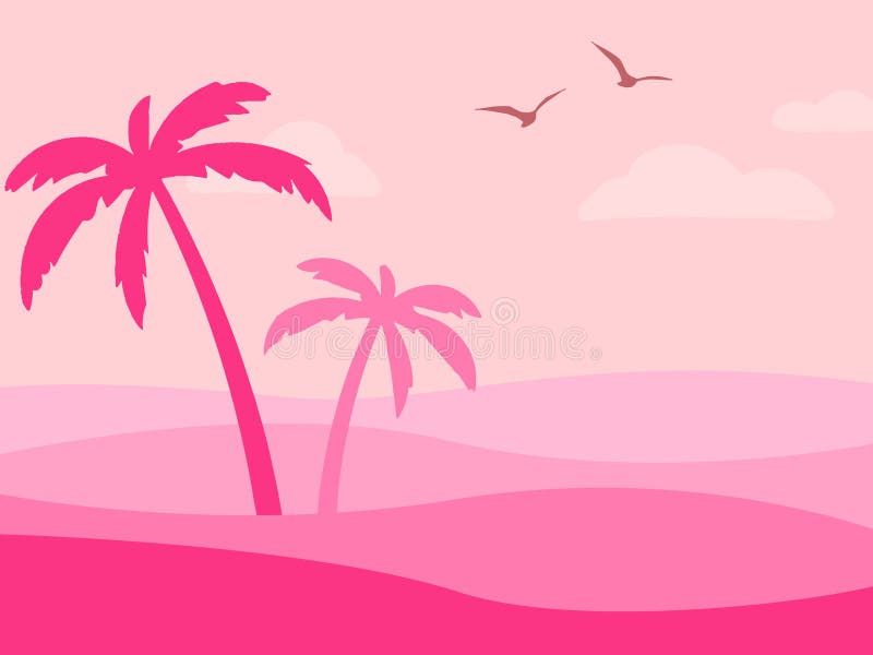 Tropical Pink Palm Tree on a Vibrant Pink Gradient Background Stock ...