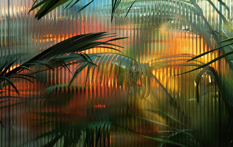 Abstract Botanical Pattern, with Stylized Leaves, Layered and ...