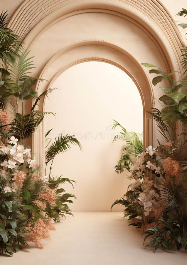 Tropical Plants Flowers and Leaves Arch Decorated Wall Frame for Events ...
