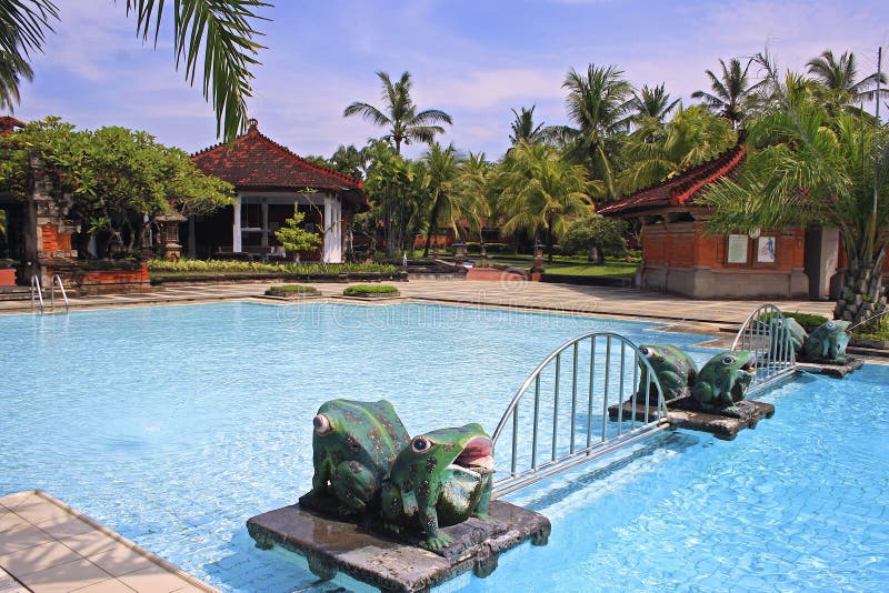 Tropical Pool in Hotel in Bali, Indonesia Editorial Photo - Image of ...