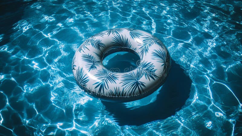 A Tropical Pool, Warmed by the Summer Sun, Features a Pool Float that ...